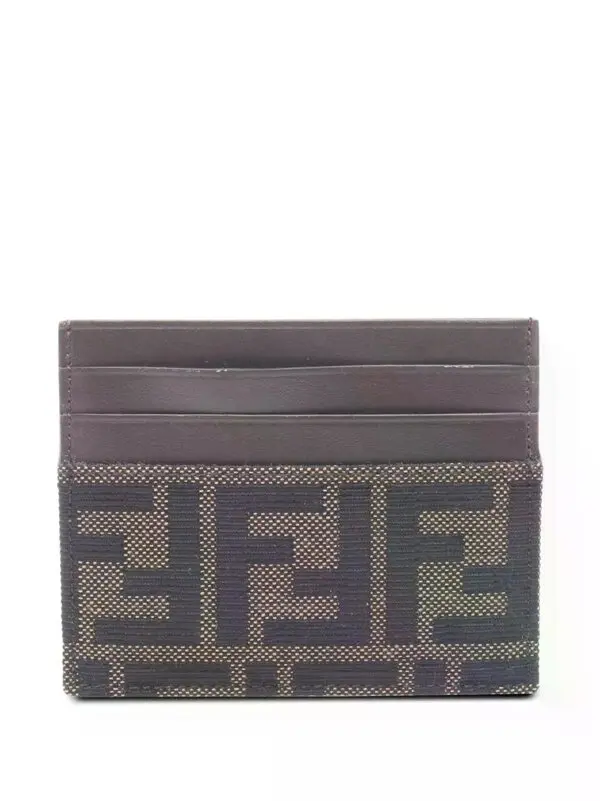 Fendi 2000-2010 Zucca Canvas Case Card Holder - Brown