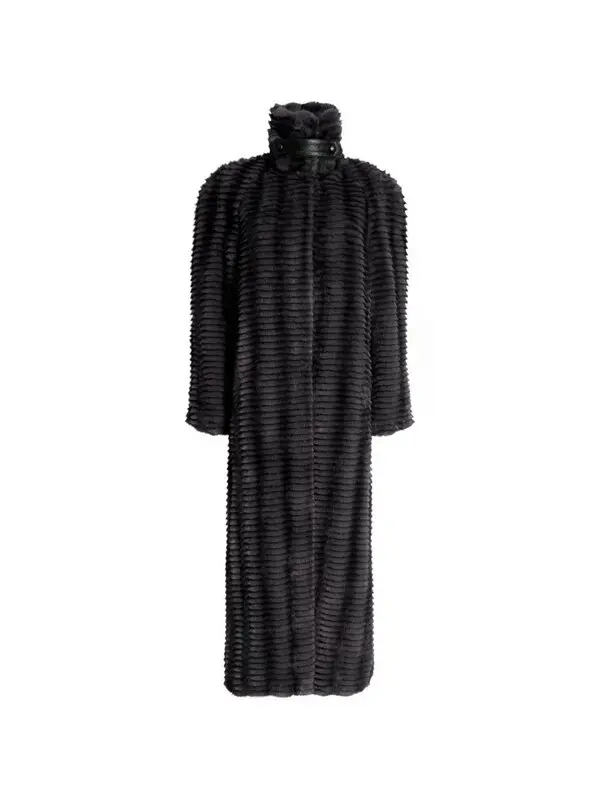 DUCIE Collette Stand-collar Faux-fur Coat