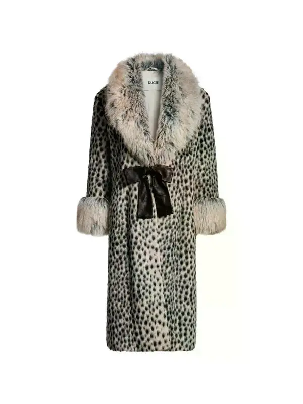 DUCIE Sabina Leopard-print Faux-fur Coat