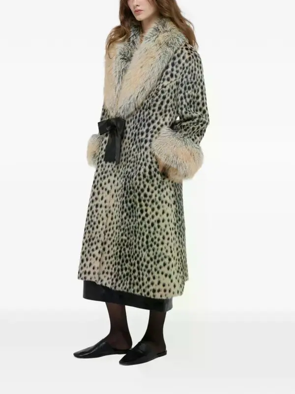 DUCIE Sabina Leopard-print Faux-fur Coat
