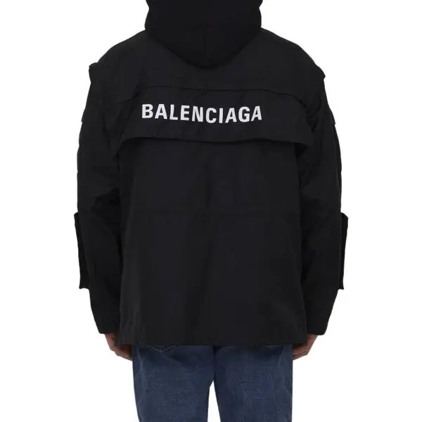 Balenciaga Technical Fabric Oversized Parka With Jersey Insert