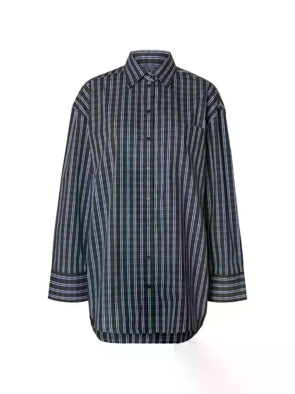SELECTED Check-print Oversized Shirt
