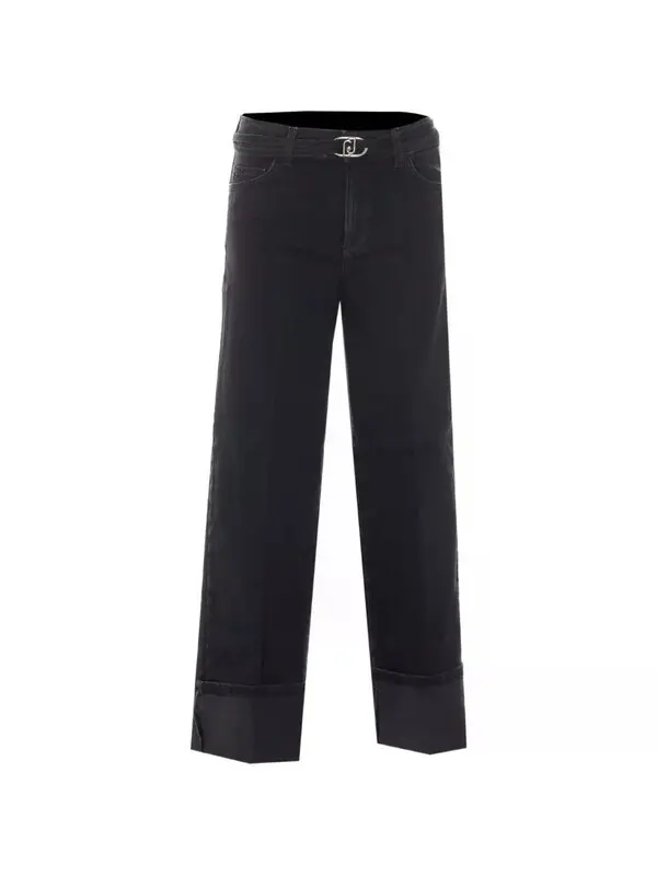 Liu Jo Logo-belt Straight-leg Jeans - Black