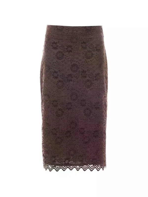 RUE DU BAC Lace-overlay Midi Skirt