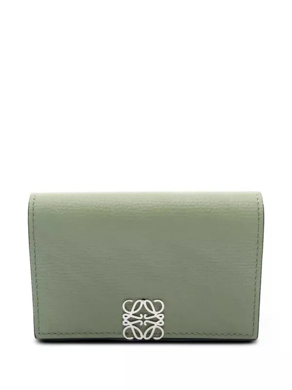 Loewe 2010-2026 Leather Anagram Business Card Holder - Green
