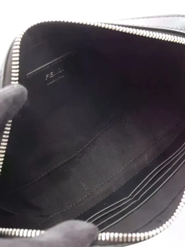 Fendi 2010-2026 Zucca Shadow Calfskin Diagonal Camera Bag Crossbody Bag