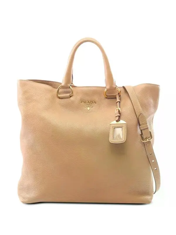 Prada 2000-2015 Vitello Daino Open Convertible Tote Satchel