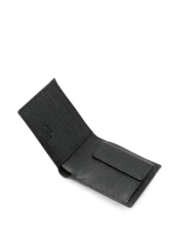 TOD'S Logo Plaque Grained Leather Bi-fold Wallet