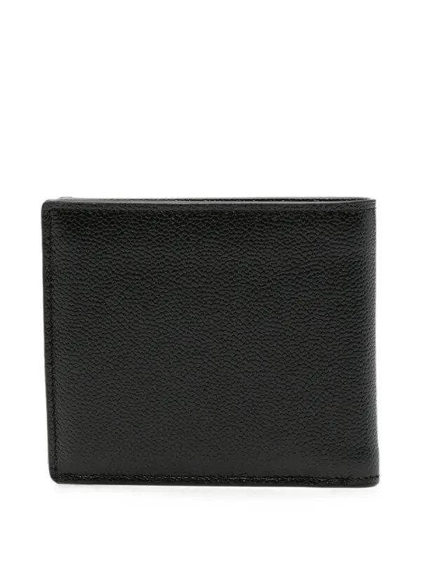 TOD'S Logo Plaque Grained Leather Bi-fold Wallet