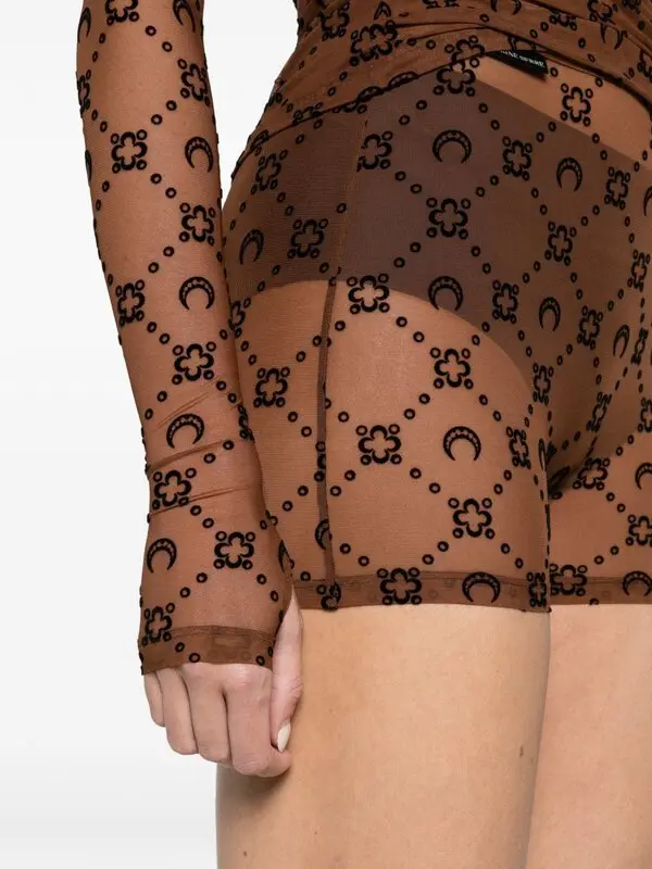 MARINE SERRE Monogram Mesh Flock Top