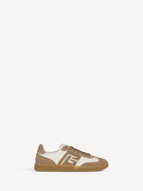 Balmain Swan Sneakers In Smooth Leather And Suede