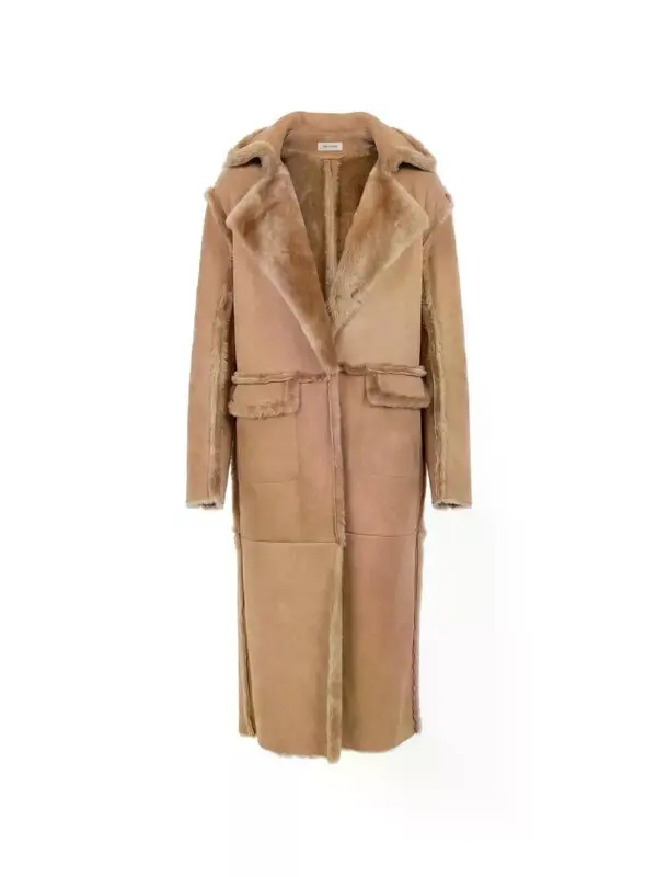 THE MANNEI Shearling-trim Long Coat