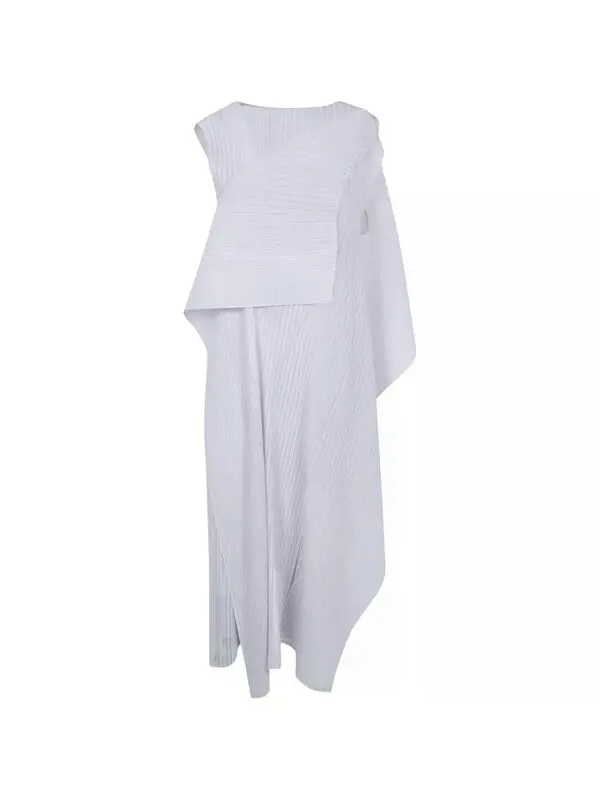 Issey Miyake Pleated Asymmetric Maxi Dress