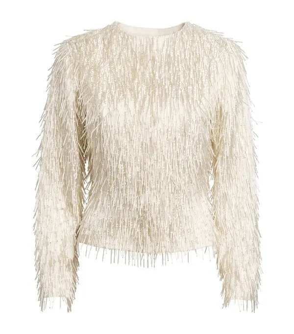 ABADIA Beaded Lee Jacket - Ivory
