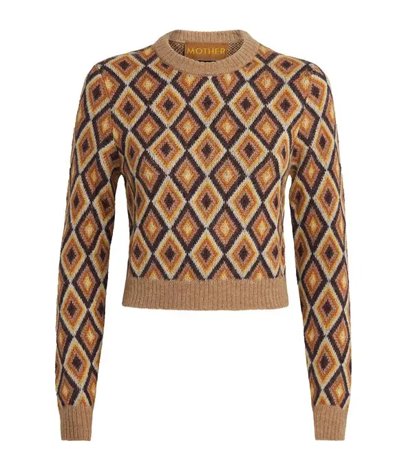 MOTHER Alpaca-blend The Crop Sweater - Brown