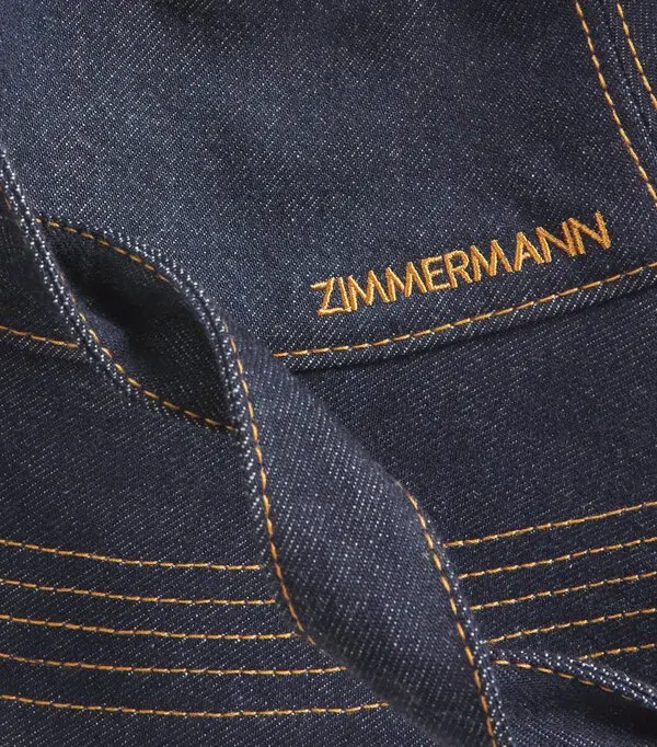 Zimmermann Denim Topstitched Bucket Hat