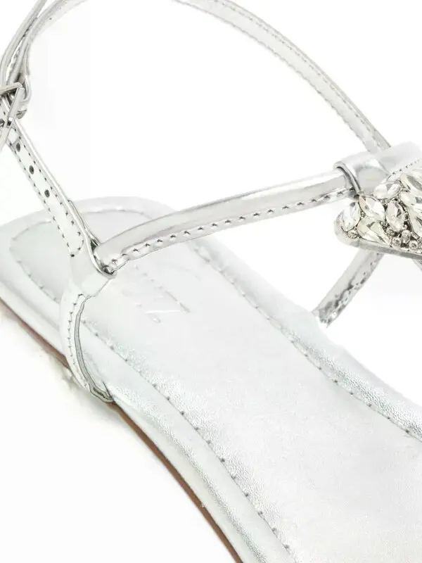 Schutz Crystal-embellished Leather Sandals
