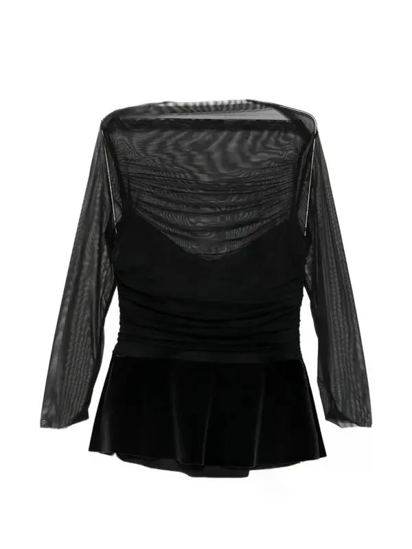 Chiara Boni La Petite Robe Mausi Ruched Mesh-panel Top