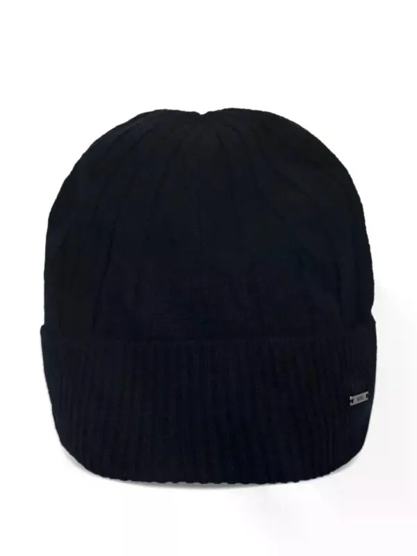 BOSS Cable-knit Turn-up Brim Beanie Hat