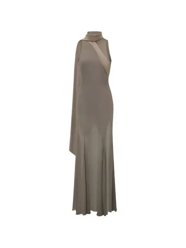 OUDE WAAG Ribbon-panelled Fishtail Maxi Dress