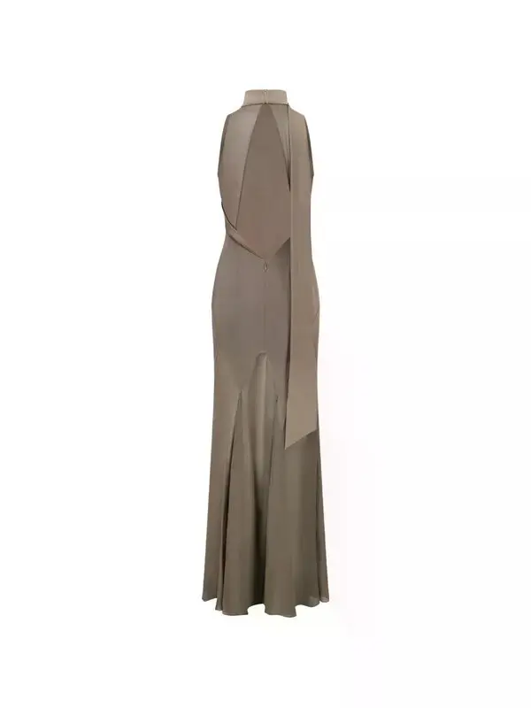 OUDE WAAG Ribbon-panelled Fishtail Maxi Dress