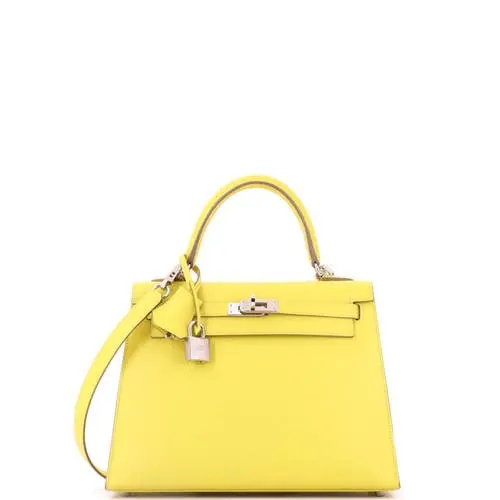 Hermès Kelly Handbag Epsom With Palladium Hardware 25