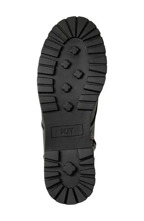 Dkny Rixie Faux Leather Combat Boot - Black