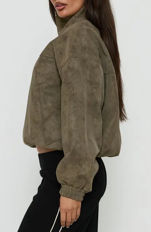 Princess Polly Ellissa Faux Suede Bomber Jacket