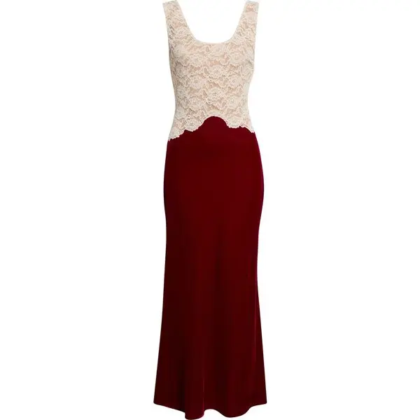 REFORMATION Donna Lace & Velvet Maxi Dress - Romance
