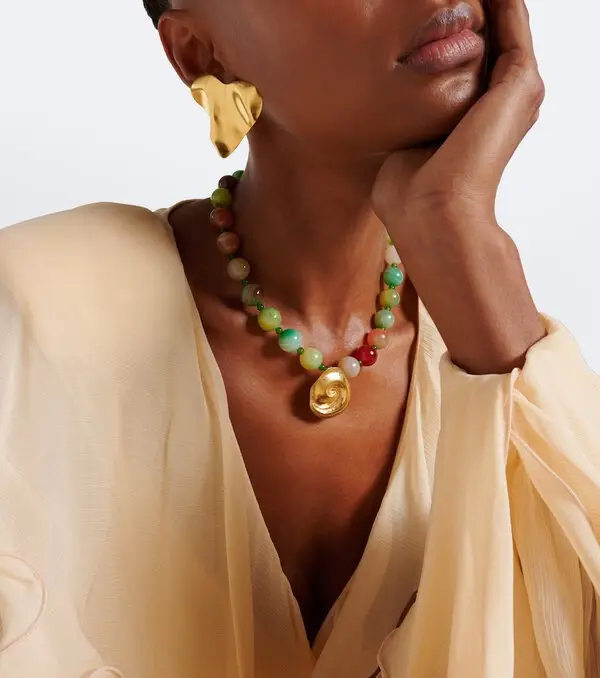 YSSO Cote 24kt -plated Beaded Necklace
