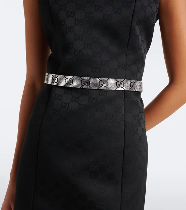Gucci Crystal-embellished Leather Belt