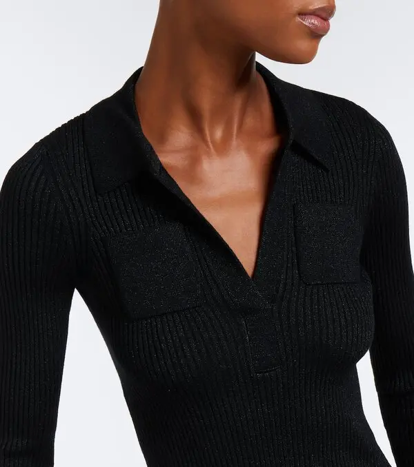 Dorothee Schumacher Shimmering Lurex® Wool-blend Polo Shirt