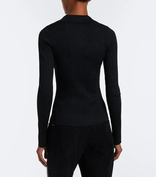 Dorothee Schumacher Shimmering Lurex® Wool-blend Polo Shirt