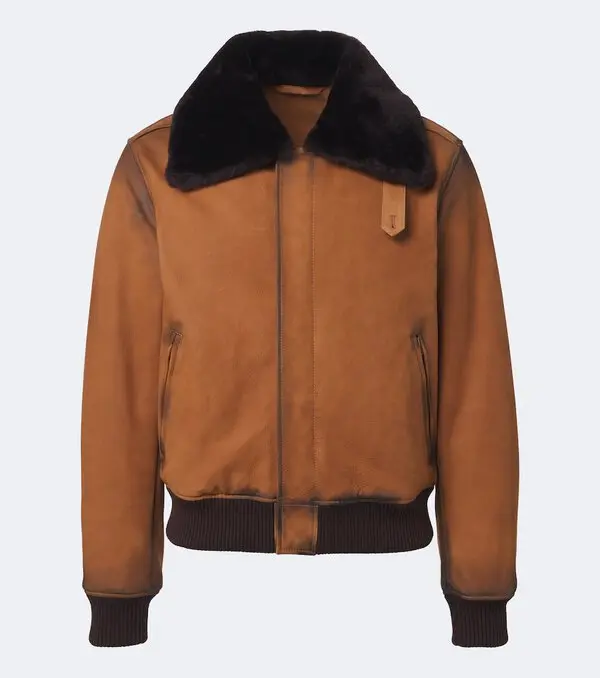 Acne Studios Shearling-trimmed Leather Blouson Jacket