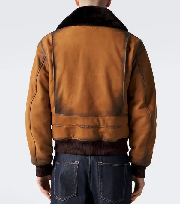 Acne Studios Shearling-trimmed Leather Blouson Jacket
