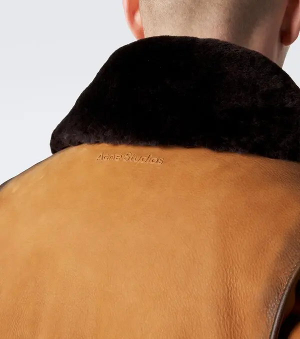 Acne Studios Shearling-trimmed Leather Blouson Jacket