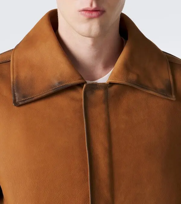 Acne Studios Shearling-trimmed Leather Blouson Jacket