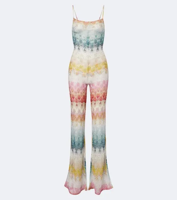 Missoni Lamé Sheer Open-back Jumpsuit