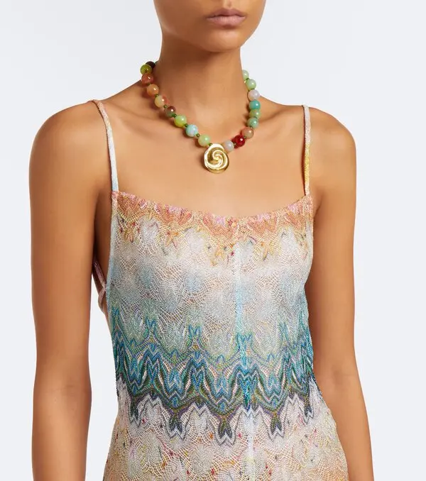 Missoni Lamé Sheer Open-back Jumpsuit