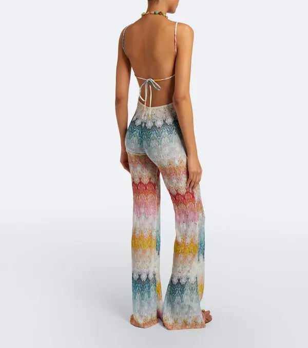 Missoni Lamé Sheer Open-back Jumpsuit
