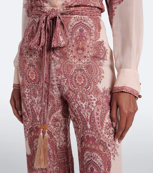 Zimmermann Clash Paisley Georgette Wide-leg Pants