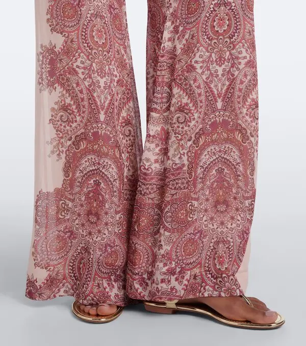 Zimmermann Clash Paisley Georgette Wide-leg Pants