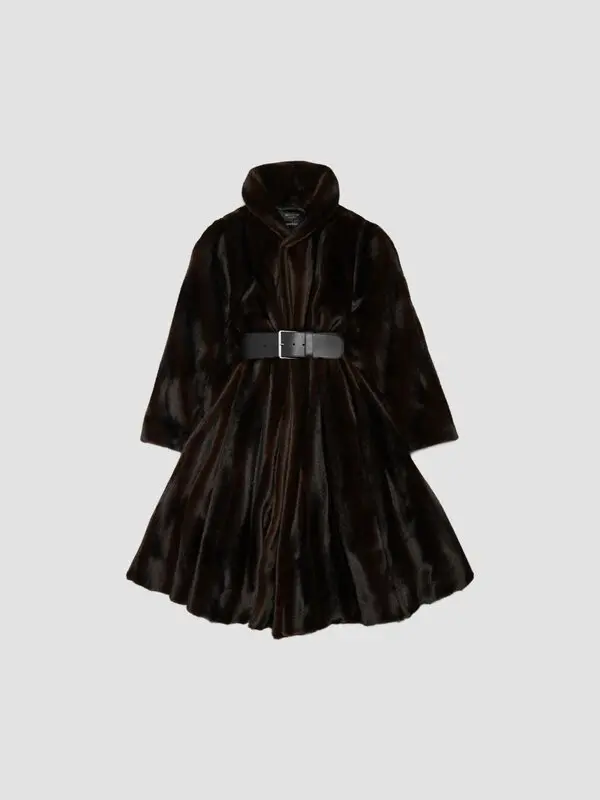 Balenciaga A-line Faux-fur Coat