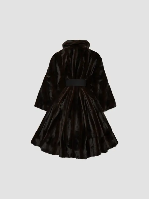 Balenciaga A-line Faux-fur Coat