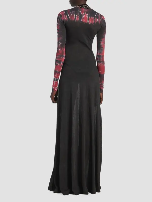 Balenciaga Extreme Tie Dye Long Sleeve Dress