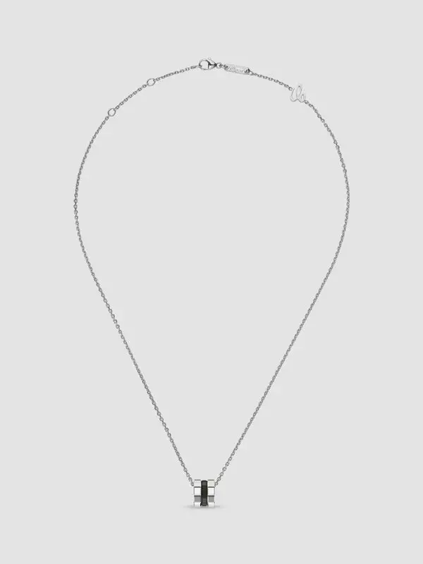 Chopard Ice Cube 18k White Gold & Ceramic Pendant Necklace
