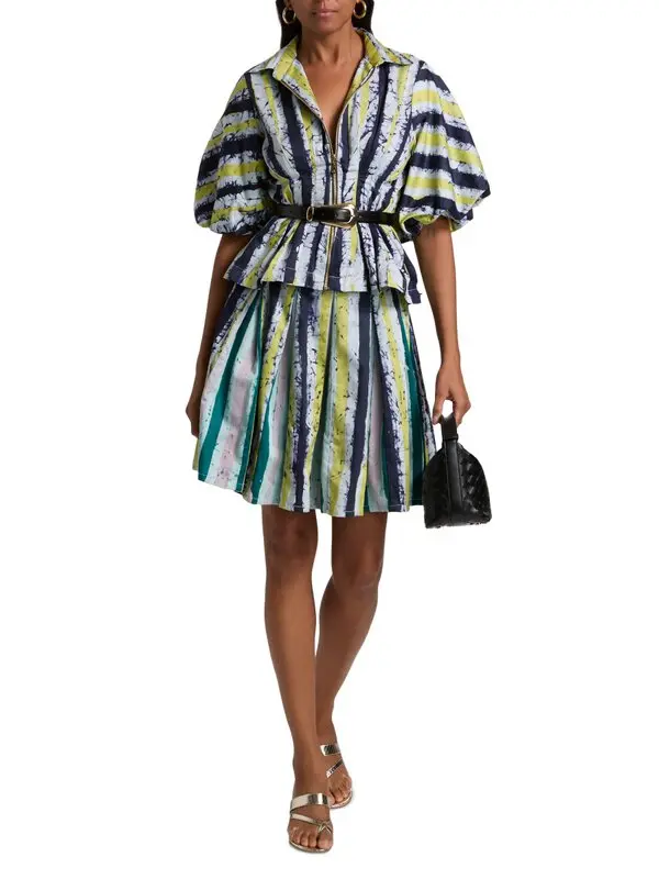 BUSAYO Kolawole Striped Cotton Skirt
