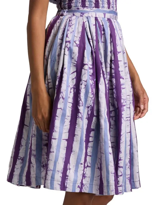 BUSAYO Tejumola Tie-dye Striped Cotton Midi-skirt