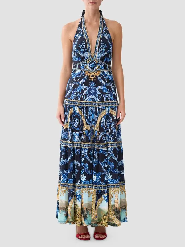 Camilla Halterneck Jersey Maxi Dress