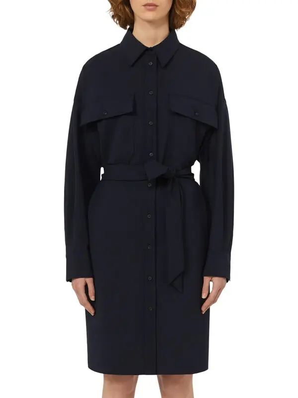 Max Mara Tech Wool Shirt Dress